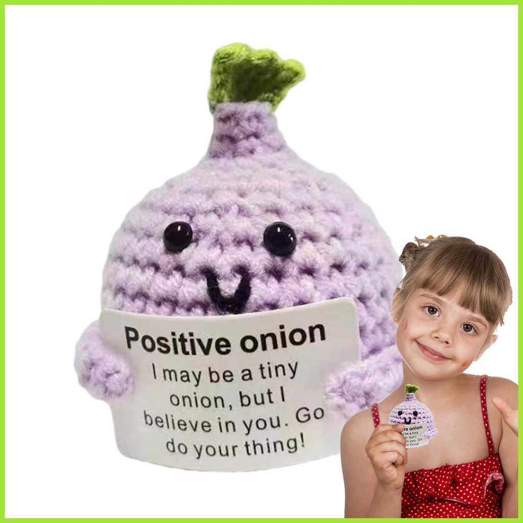 Positive Crochet Animals Onion Blueberry Bunny Emotional Support ...