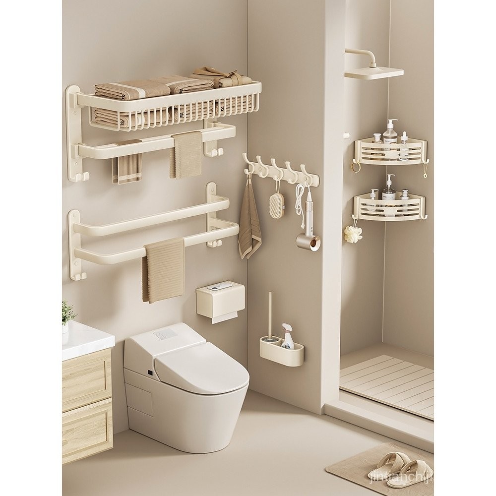 Towel Towel Rack Toilet Perforation-Free Bathroom Hanging Towel Toilet ...