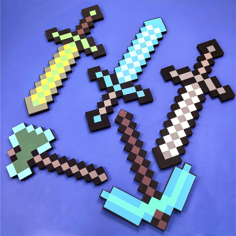 Minecraft Merchandise Toy Model Weapon Diamond Sword Pick Axe Shovel ...
