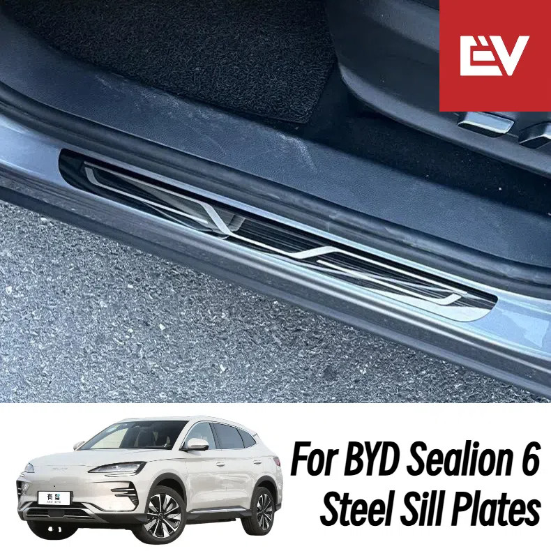For BYD Sealion 6 DM-i/Sealion 5 DM-i Stainless Steel Sill Plates Black ...