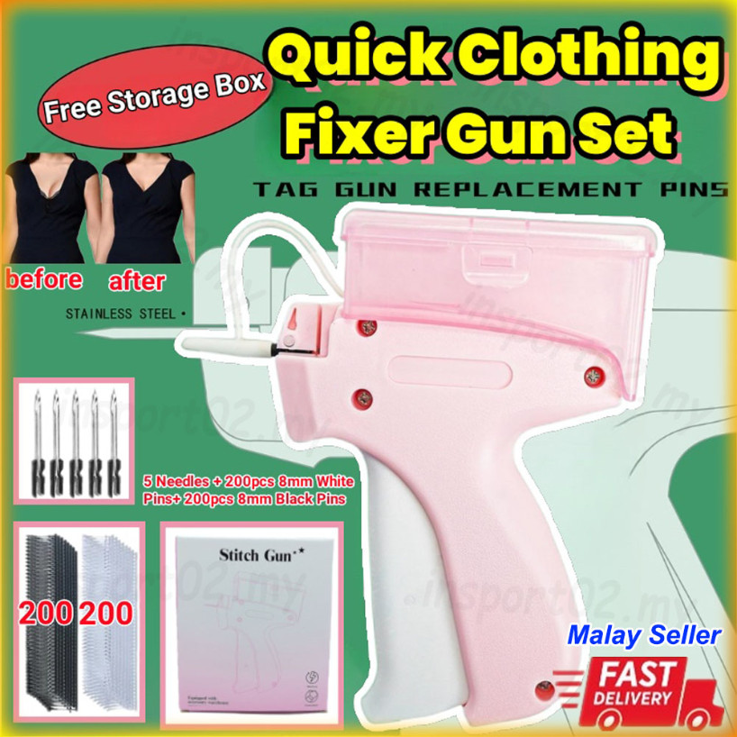 Full Set Quick Clothing Fixer (Storage Box + 5 Needles + 400Pcs 8mm ...