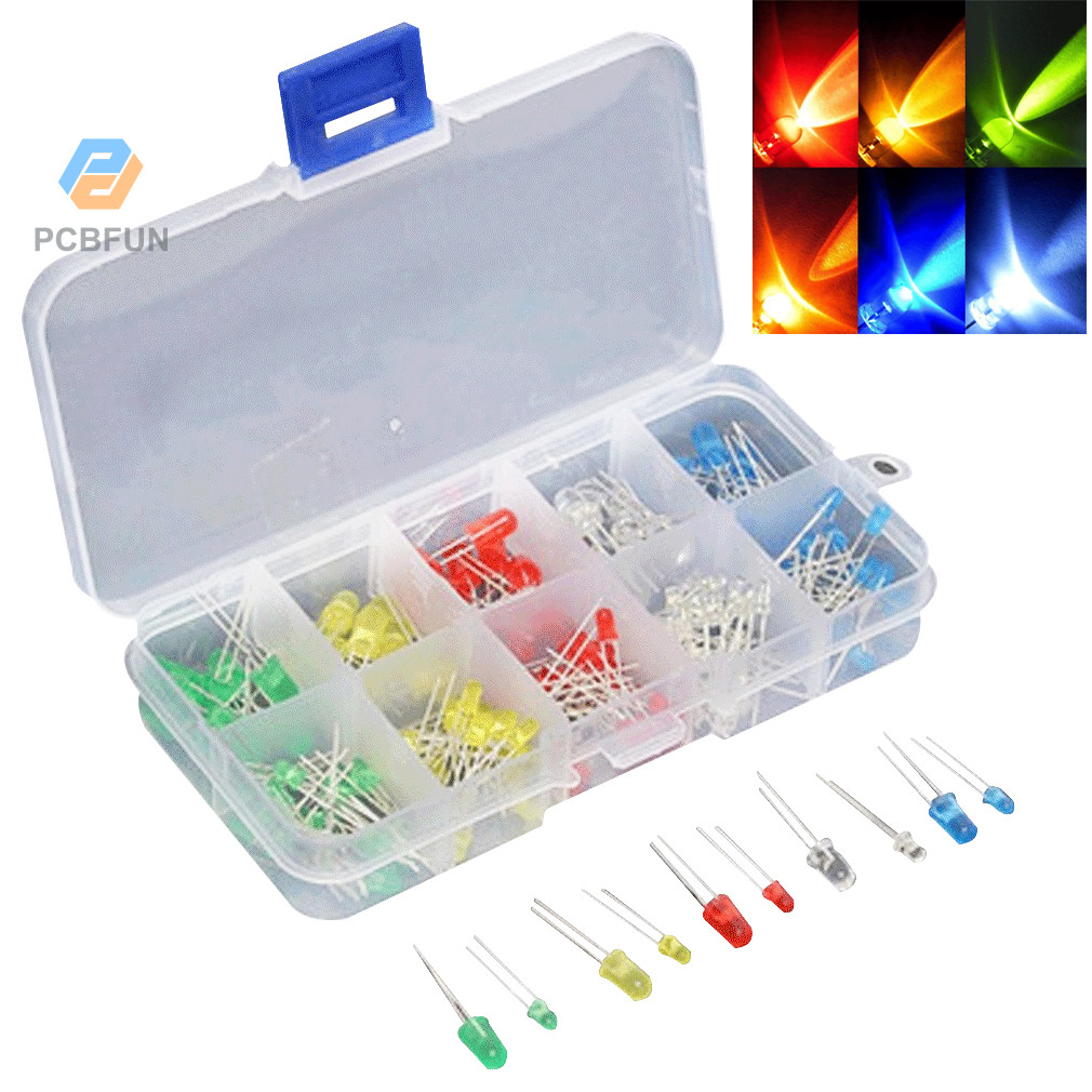 Pcbfun 100 PCS /200PCS Ultra Bright 3mm 5mm Colors Led Light Bulb Lamp ...