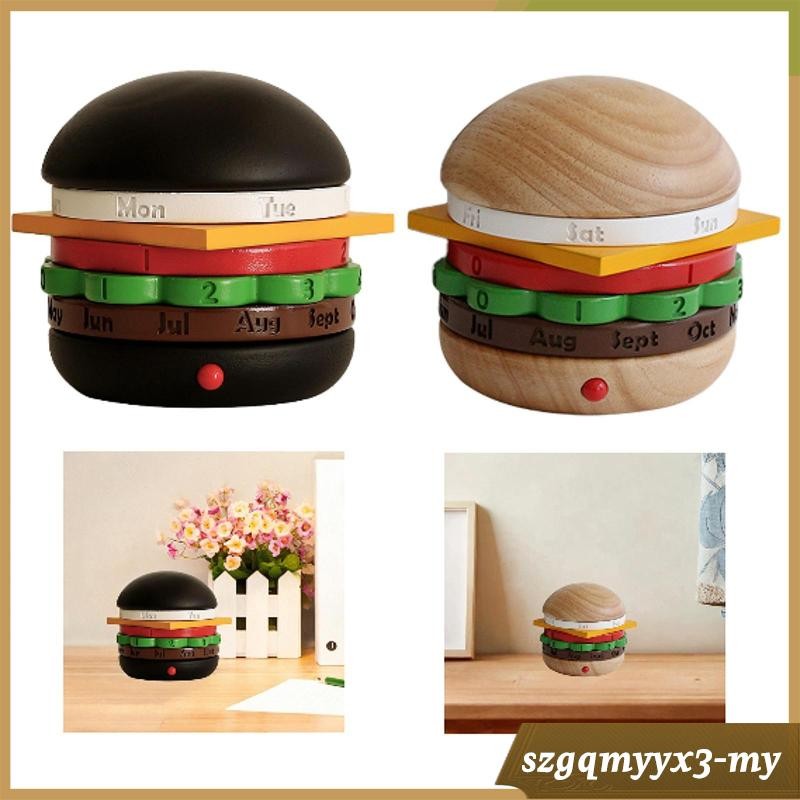 [ Hamburger Rotating Calendar Perpetual Calendar Decorative Reusable ...