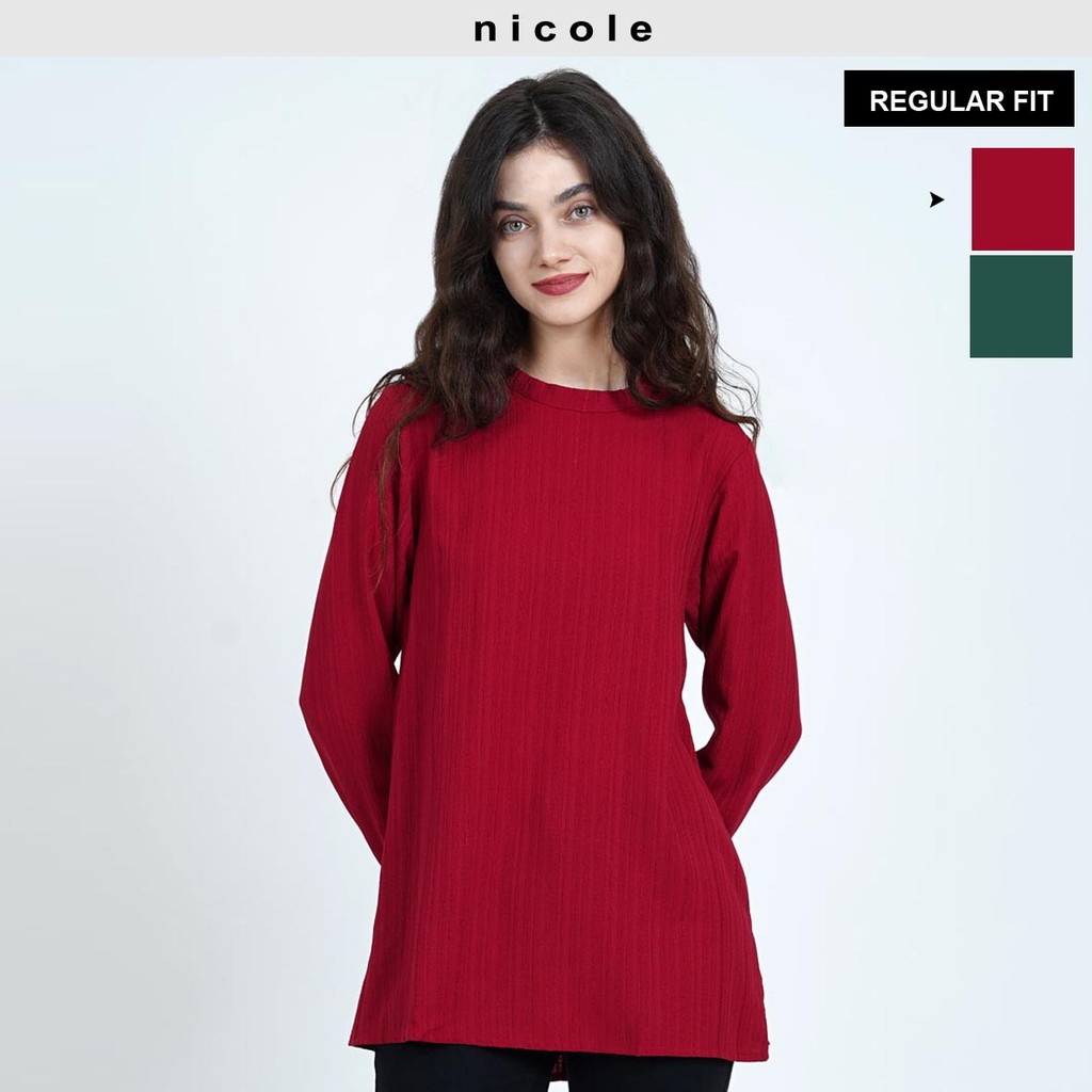 Nicole Long Sleeve Round Neckline Back with Zip and Button Opening ...
