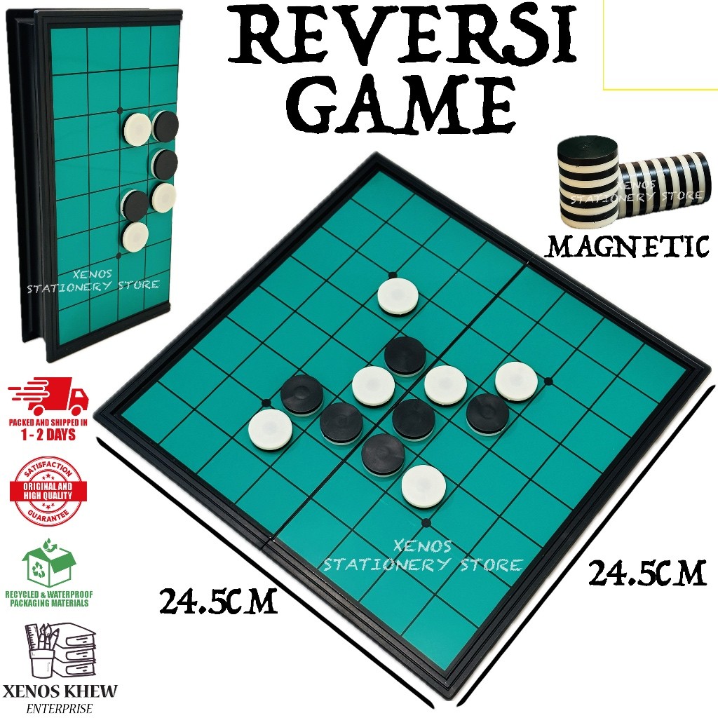 [PREMIUM QUALITY] MAGNETIC FOLDABLE REVERSI GAME BOARD CHESS CHILDREN FAMILY GAME EDUCATIONAL ...