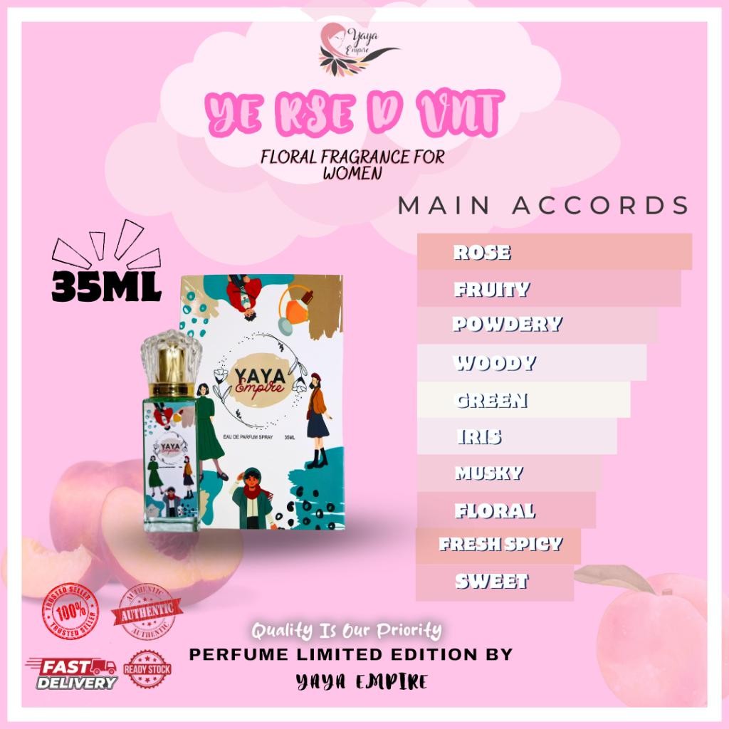 Yaya Perfume Yay Empire 30ml - Penggemar Bau Rose yang Mewah - Essential | Shopee Malaysia