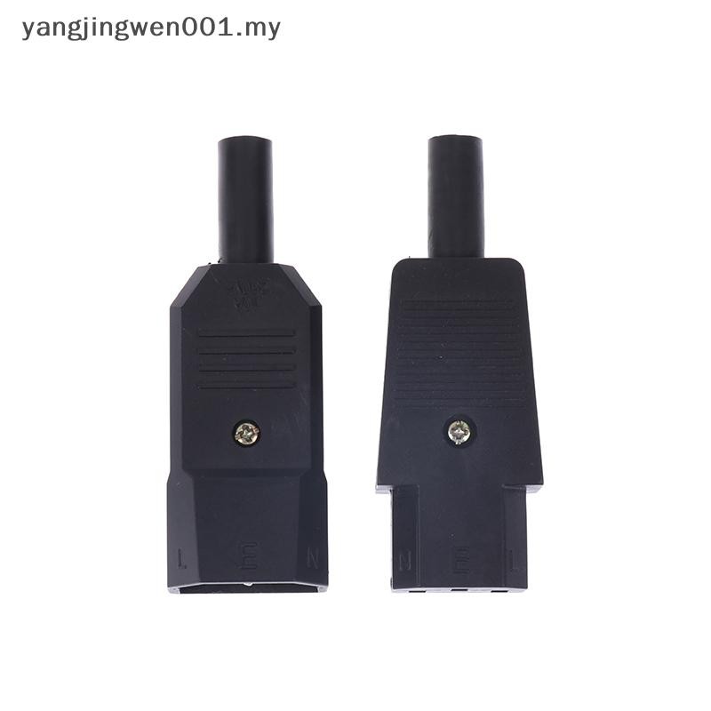 YANGWEN 16A 250V Black IEC Straight Cable Plug Connector C13 C14 Female ...