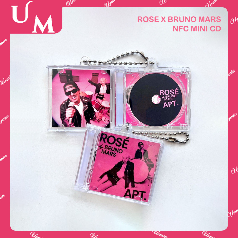 BLACKPINK ROSE X BRUNO MARS APT. MINI CD Keychain DIY Homemade Album ...