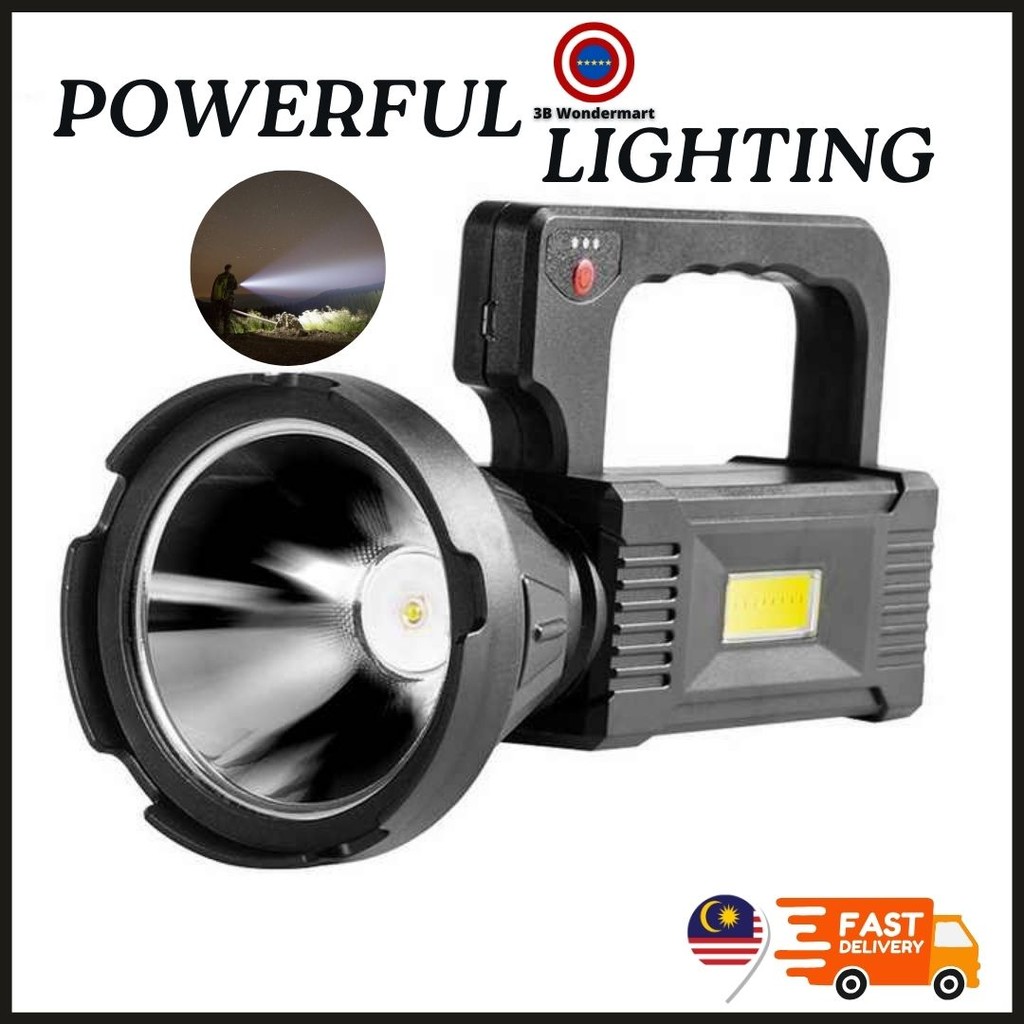 Multi-functional LED searchlight with a built-in rechargeable battery ...