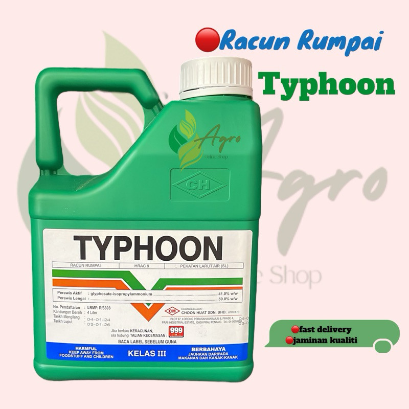 Typhoon Racun Rumput Lalang (Sama dengan Ken up / Round up / EB GLY ...