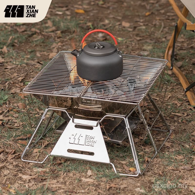 Burning Terrace Outdoor Barbecue Camping Warning dapur api kayu jenis ...