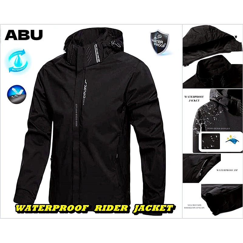 [WATERPROOF] Hoodie Boleh Tanggal Topi Water-Resistant Windbreaker ...