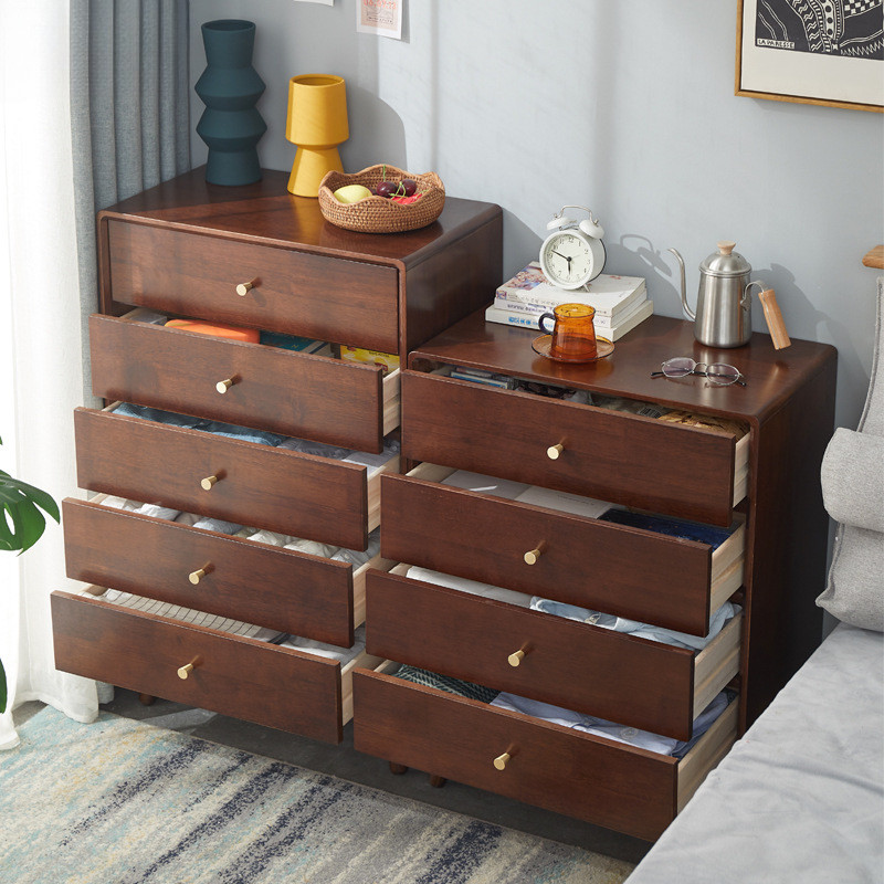 Minimalist Walnut Modern Solid Wood Living Room Chest Of Drawers Home ...