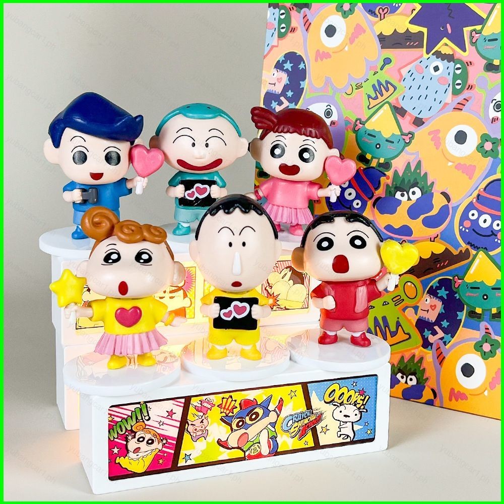 YB1 6pcs Crayon Shin-chan Action Figure Fan support group Himawari ...