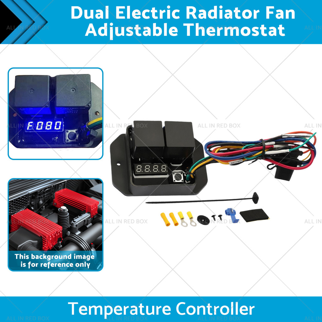 Dual Electric Radiator Fan Adjustable Thermostat Temperature Controller ...