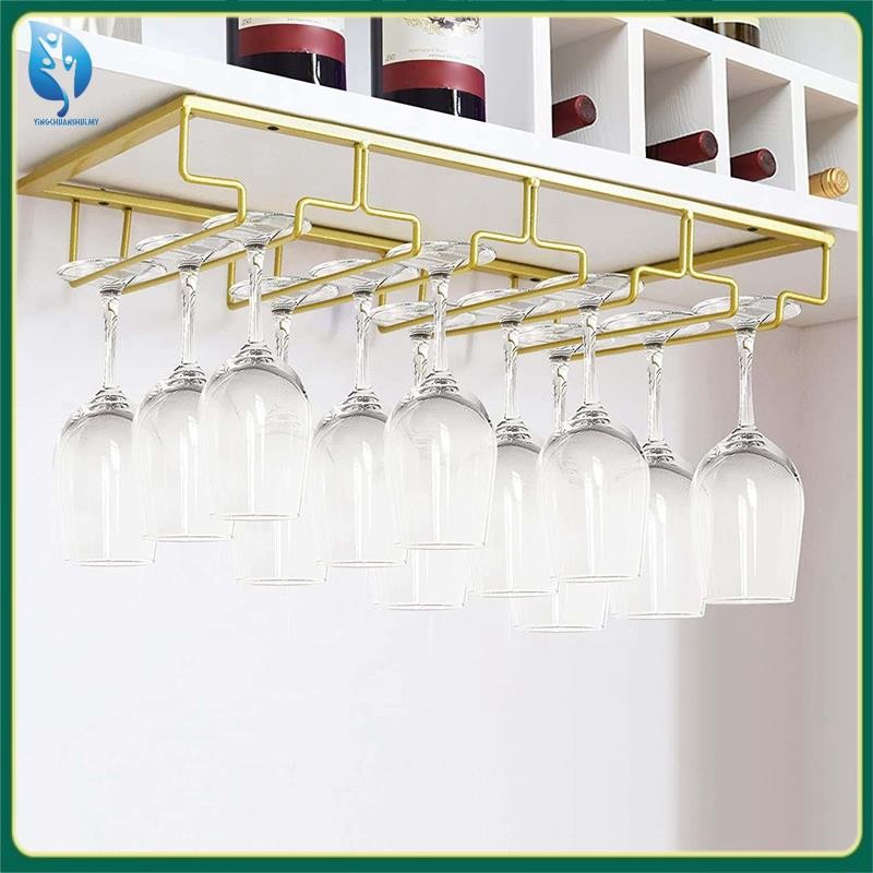 [yingchuanshui.my] Wine Glasses Rack Under Cabinet Stemware Rack Wine ...