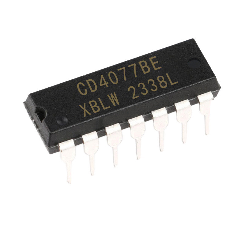 CD4077BE DIP14 straight line new Four-way 2-input NAND gate Logic chip ...