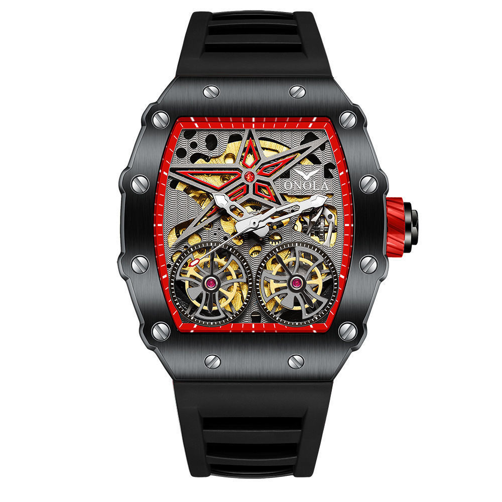 Gfg [Double Tourbillon] Official Bugatti Skeleton Automatic Mechanical ...