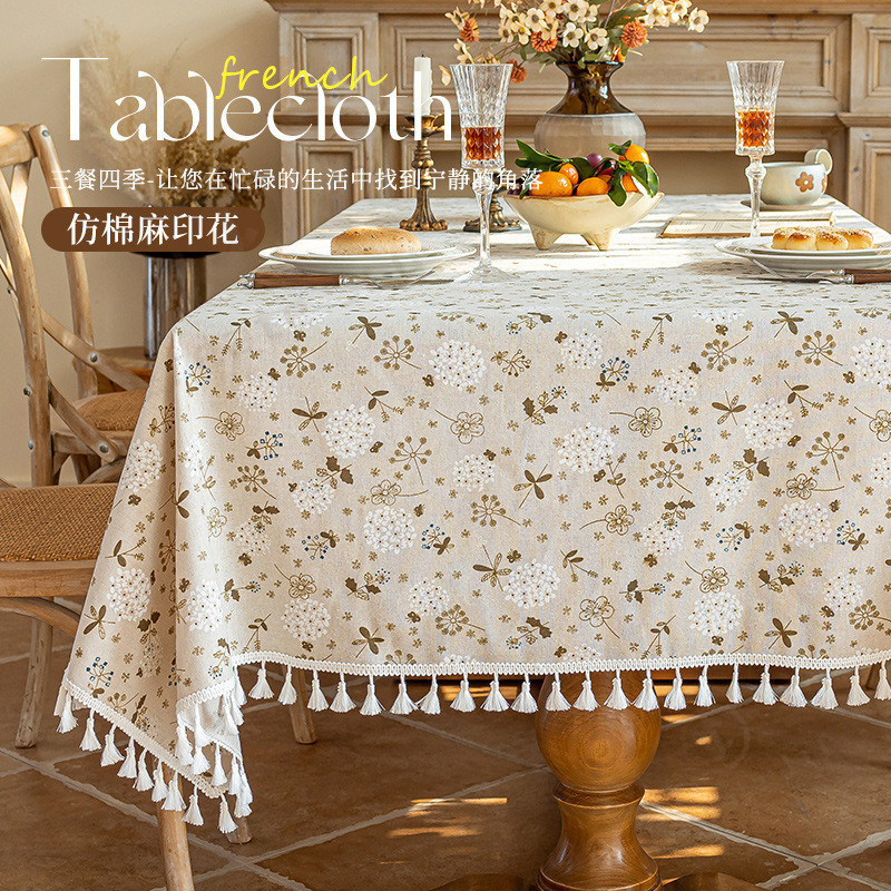 New Retro Tassel Table cloth Japanese-Style Table Cover Cloth Anti-dust ...
