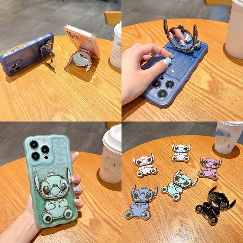 Disney Stitch Mobile phone Holder Cartoon Stitch Mini Mirror Folding ...
