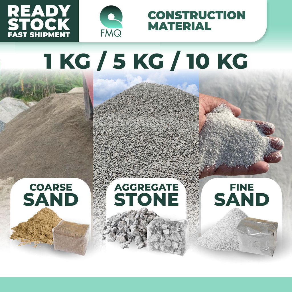 1KG Sungai Stone Batu Concrete Konkrit Batu Buat Lantai Decor Garden ...