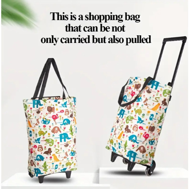 Troli Beg Beroda Foldable Shopping Bag Cart Grocery Bags Multi ...