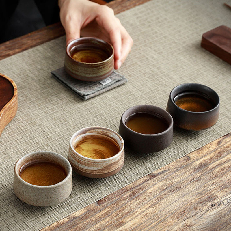Shangping Japanese-Style Ceramic Tea Cup Set Crude Pottery Kiln Becomes ...