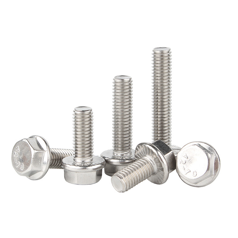 M4 M5 M6 Stainless Steel External Hexagon Flange Bolt – Toothed Flange ...