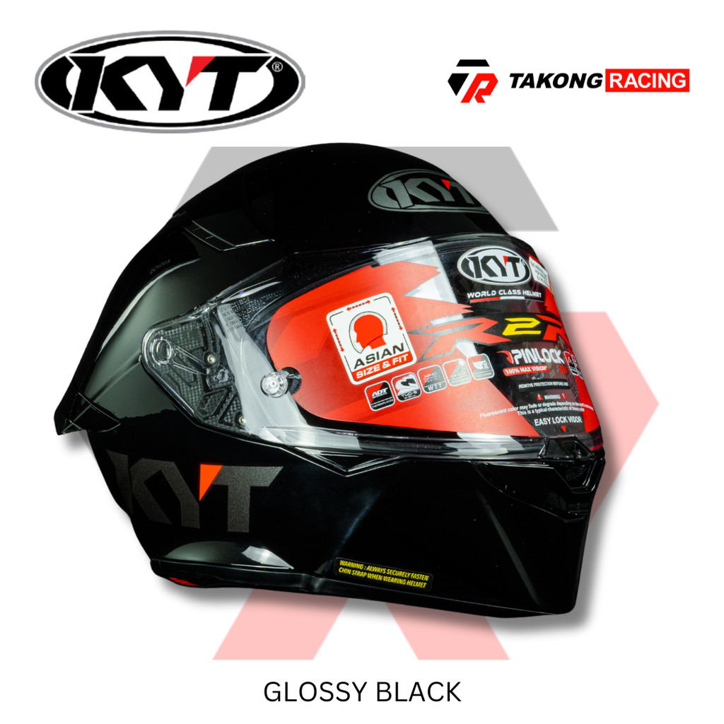 KYT Helmets R2R Pro - Plain Black | Shopee Malaysia