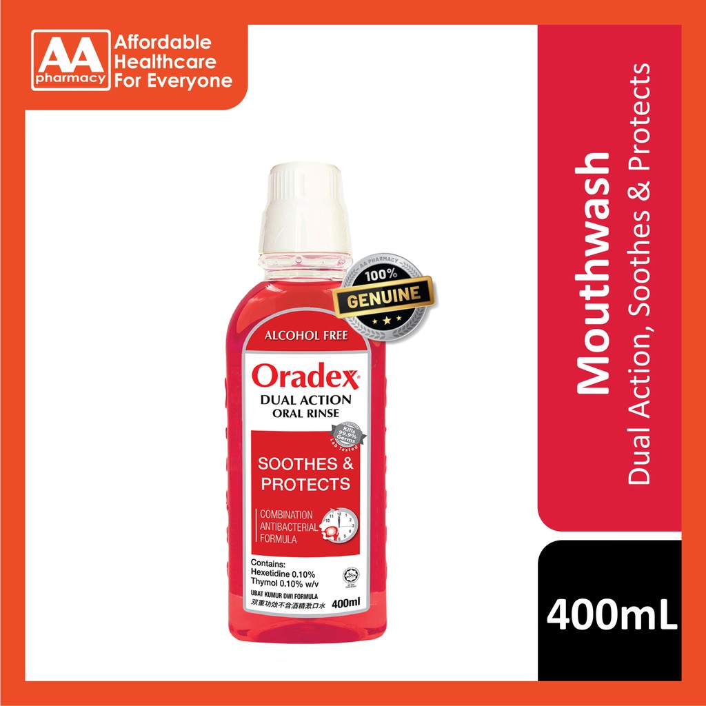 Oradex Dual Action Oral Rinse (Alcohol Free) 400mL | Shopee Malaysia