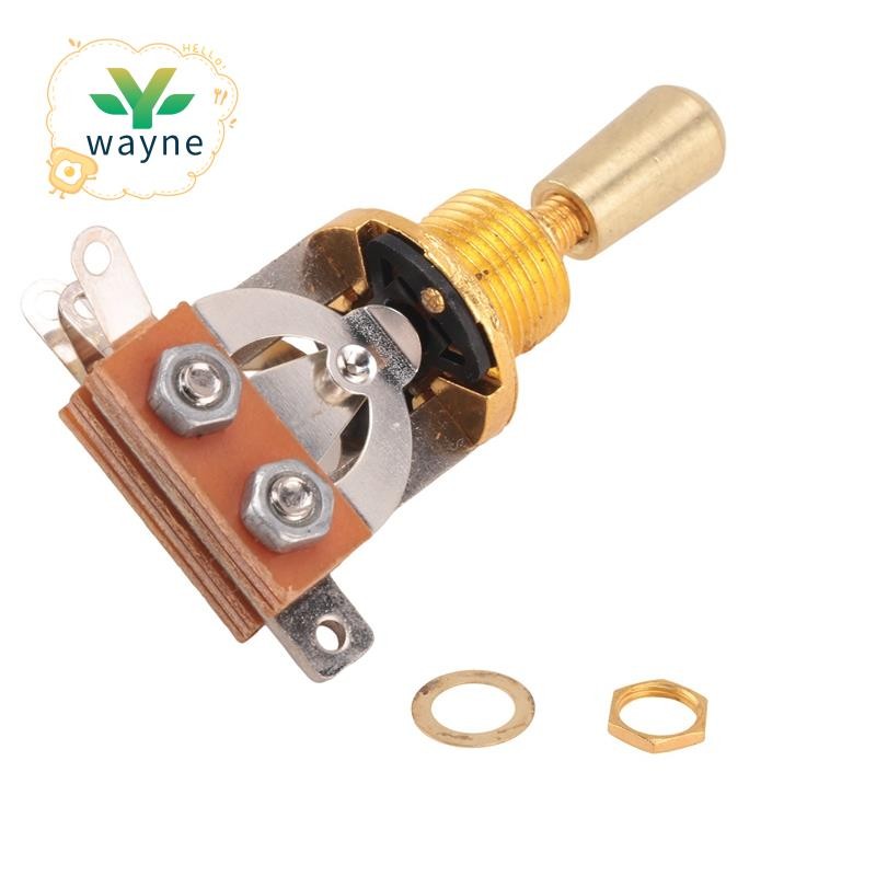 Gold Electric Guitar 3 Way Toggle Switch Pickup Selector Switch with Brass Tip Knob | Shopee ...
