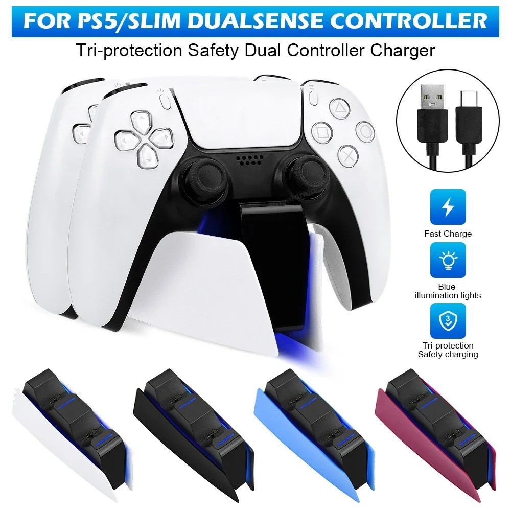 Dual Fast Charging Station For PS5 DualSense Wireless Controller ...