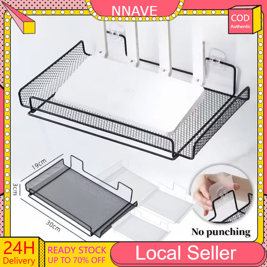 Wifi Shelf Wall-mounted No-drill Storage Rack Placement Rack ...
