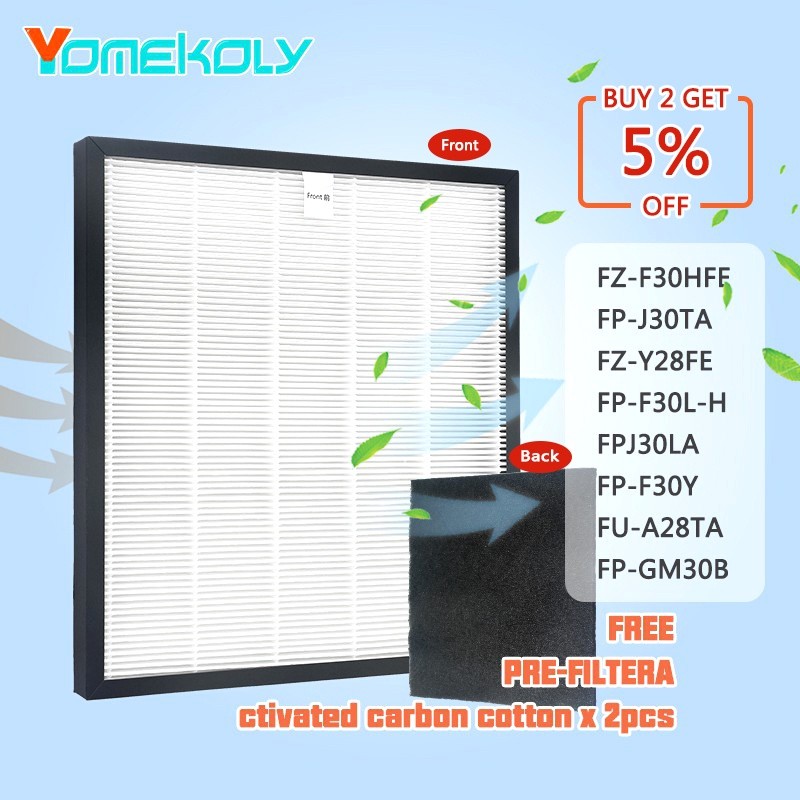 For Sharp air purifier filter FZ-F30HFE hepa + carbon FP-F30TA FP-J30TA FP-GM30B KC-F30TA FP ...