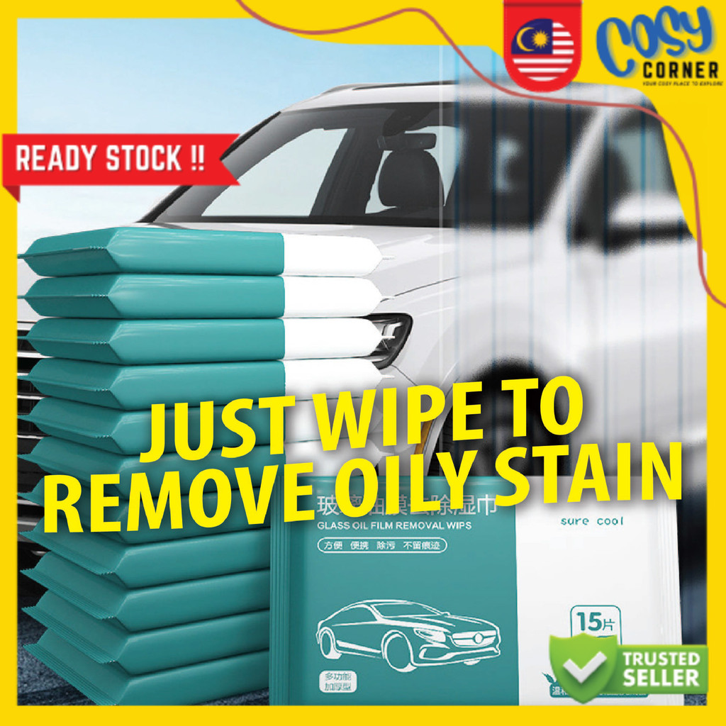 🇲🇾 Car Glass Oil Film Remover Wipes Windshield & Window Cleaner ...