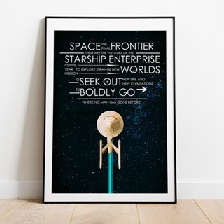 sushun Star Trek Movie Poster Captain Mission Oath Quote Typography Art ...