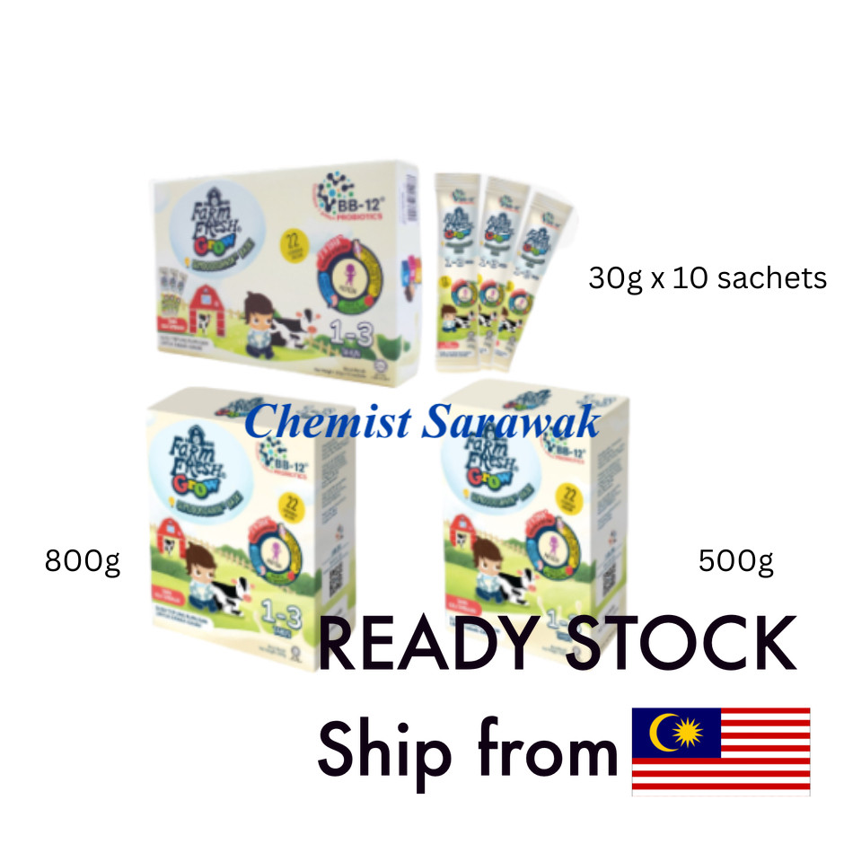 Farm Fresh Grow Milk Powder 1-3 tahun 30g x 10 sachets/500g/800g ...