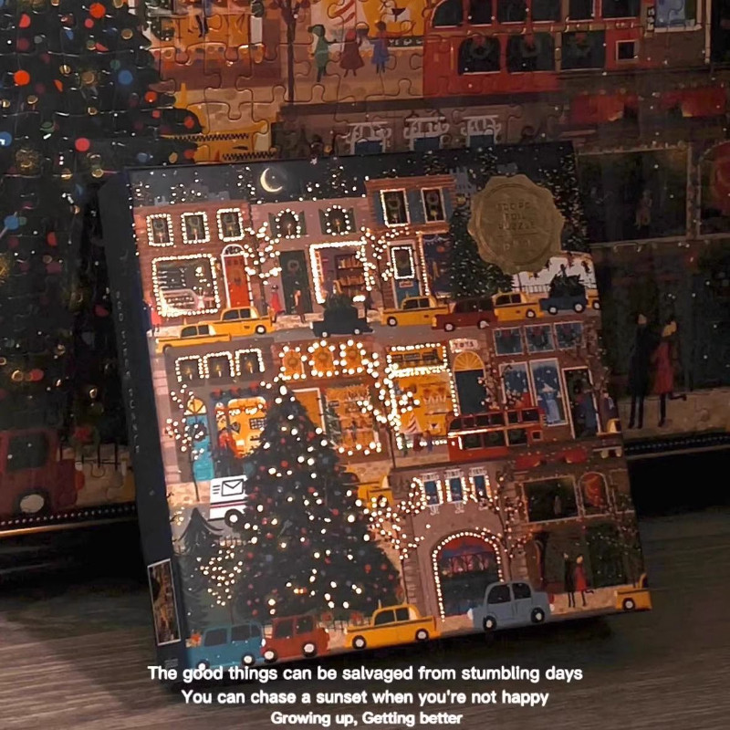 [Genuine Winter Light Night Christmas Puzzle] Adult Version 500 Pieces ...