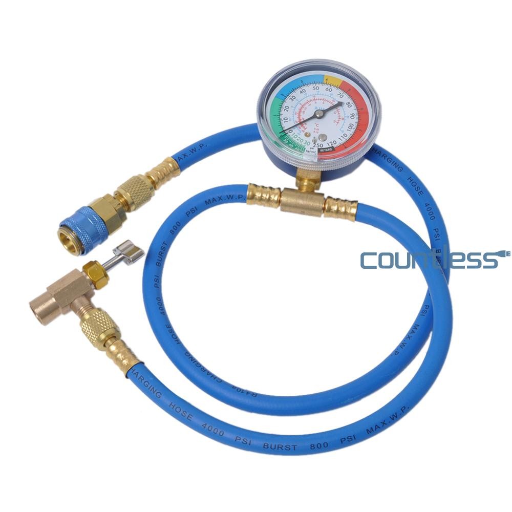 R134A Gas Automotive Air Conditioning Freon Refill Kit With Gauge Car ...