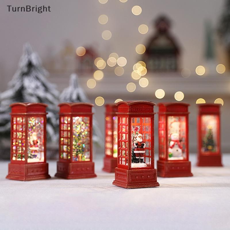 [TurnBright] Christmas Red Vintage Luminous Phone Booth Lantern ...