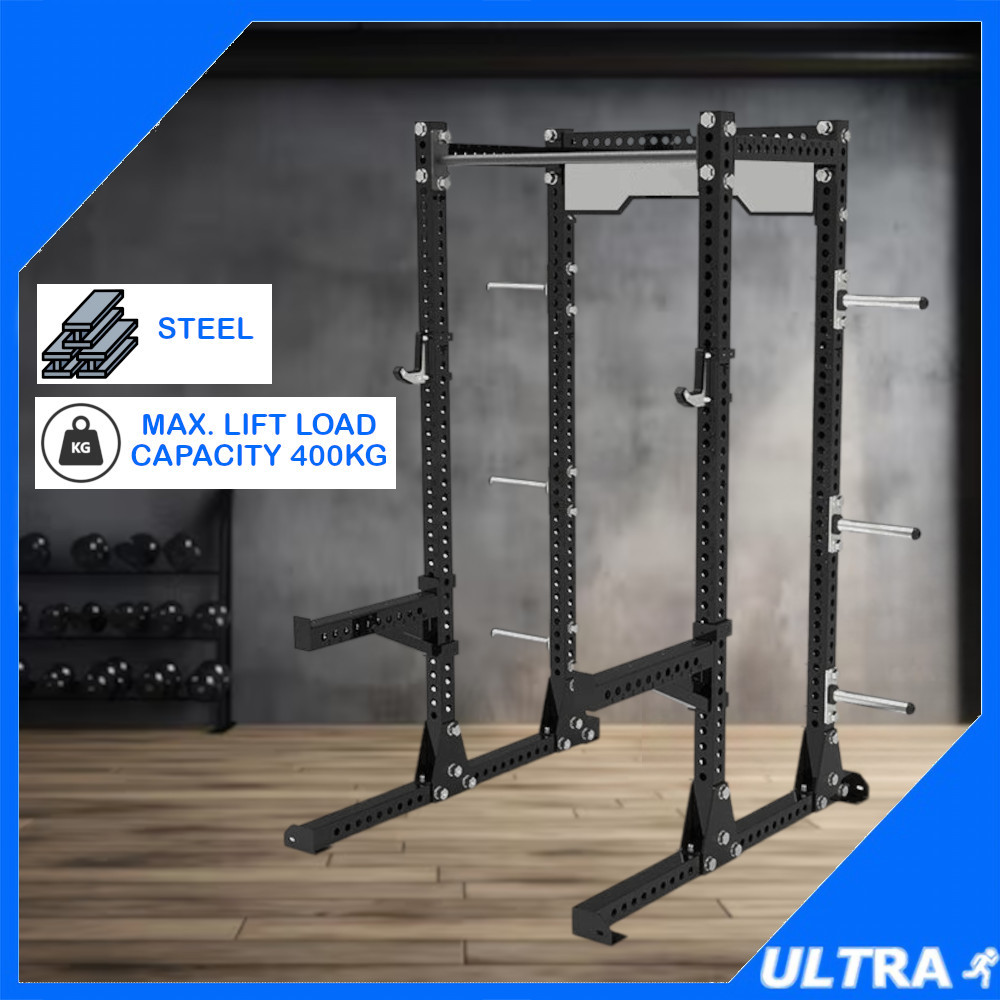 Half Power Rack Squat Racks Plate Storage Bar Weightlifting Commercial ...