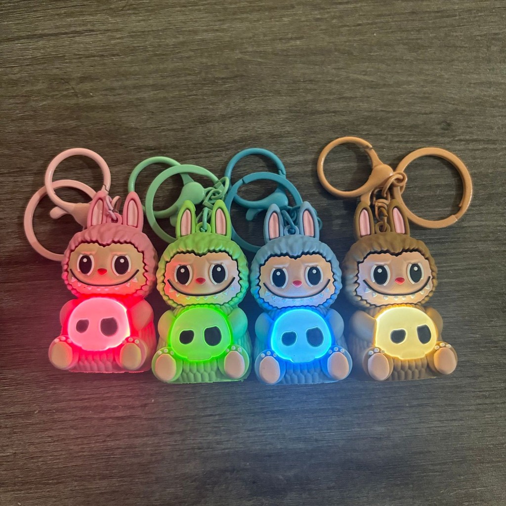 Keychain Labubu luminous Skull lamp Keychains The Monster Halloween ...