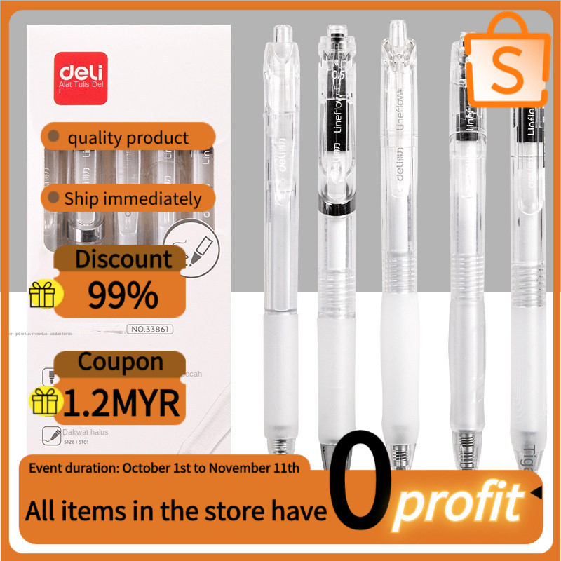 Gel Pen Set Deli 33861 Brush Question Set Press Transparent Rod Exam ...