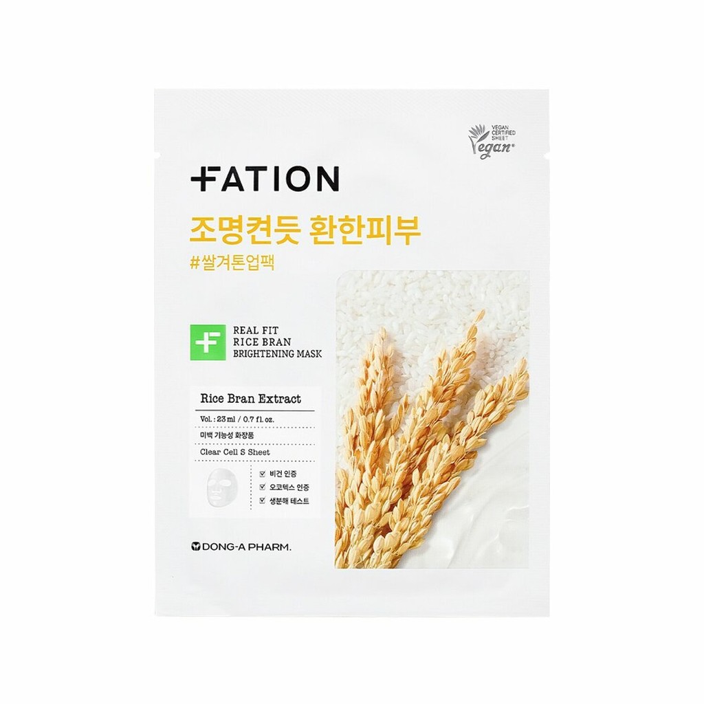 FATION Real Fit Rice Bran Brightening Mask Sheet 1ea | Shopee Malaysia