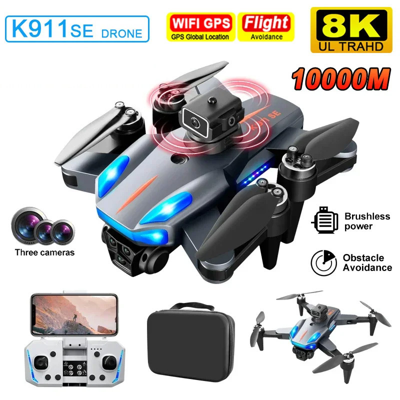 New K911 Drone 8K Professional GPS ESC HD Three Camera Aerial ...