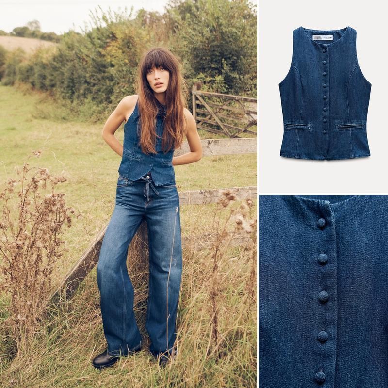 2025 Autumn New Style Denim Style Lining Buttoned Denim Vest6164197 ...