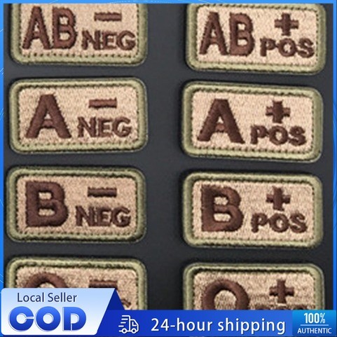 A+ B+ AB+ O+ Embroidery Tactical Patches Badge 3D Blood Type Patch ...