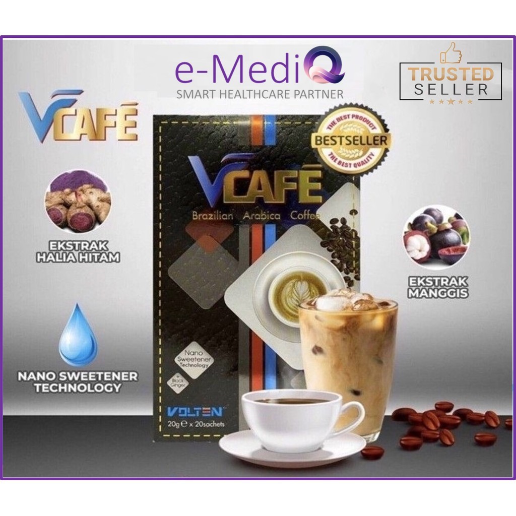 HALAL Volten Vcafe Brazilian Arabica Coffee / Kopi Arabica Vcafe (20 ...