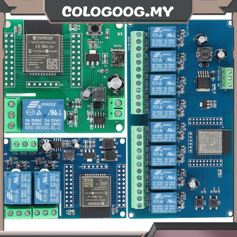 [cologoog.my] ESP32 ESP32-WROOM Development Board 1/2/8 Channel ESP32 WIFI BT BLE Relay Module ...