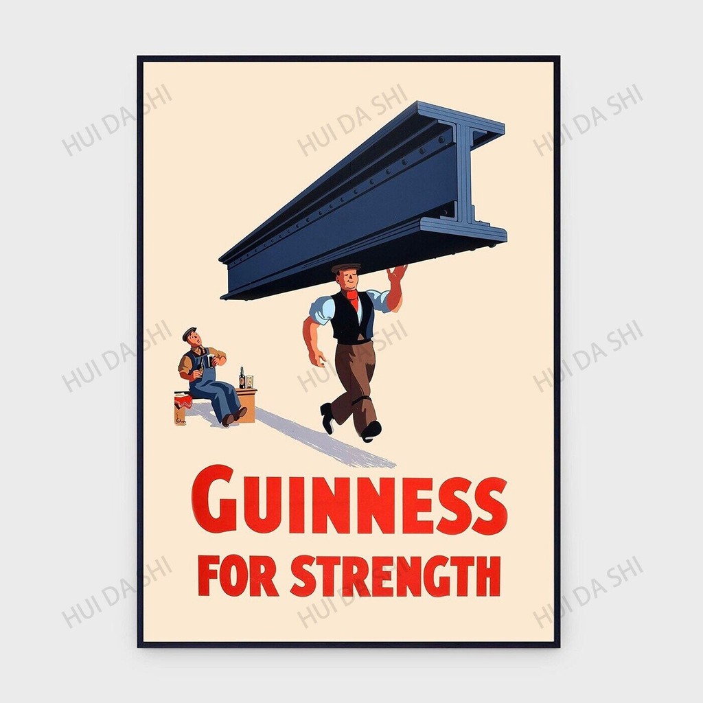 Guinness For Strength (Steel Beam) Original Vintage Poster, INSTANT ...